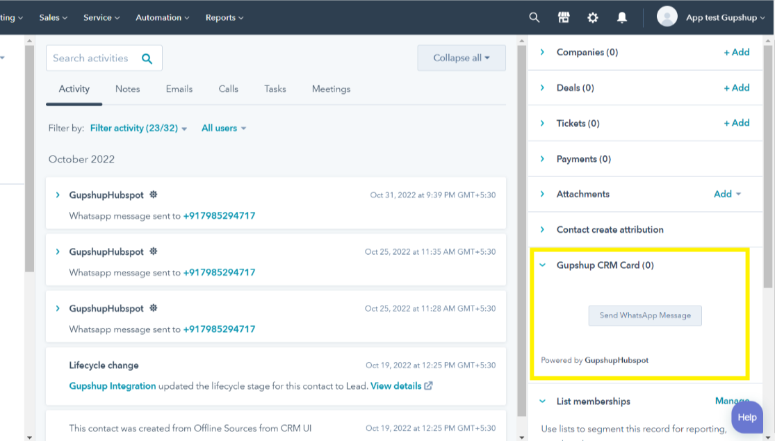 WhatsApp Messaging by Gupshup HubSpot Integration | Connect Them Today